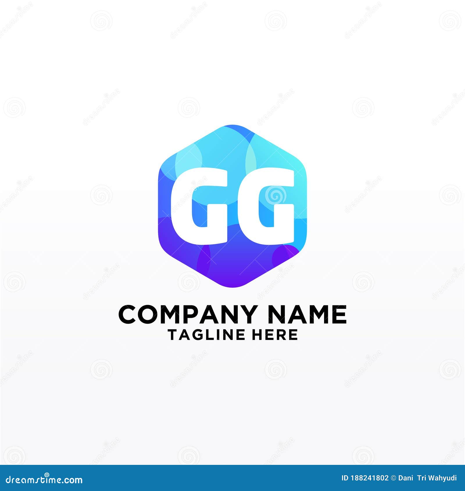 GG Initial Logo with Colorful Circle Template Vector Stock Vector ...