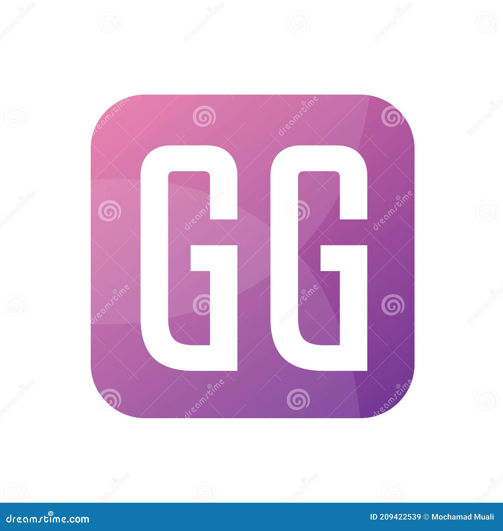 GG Letter Logo Design with Simple Style Stock Illustration ...