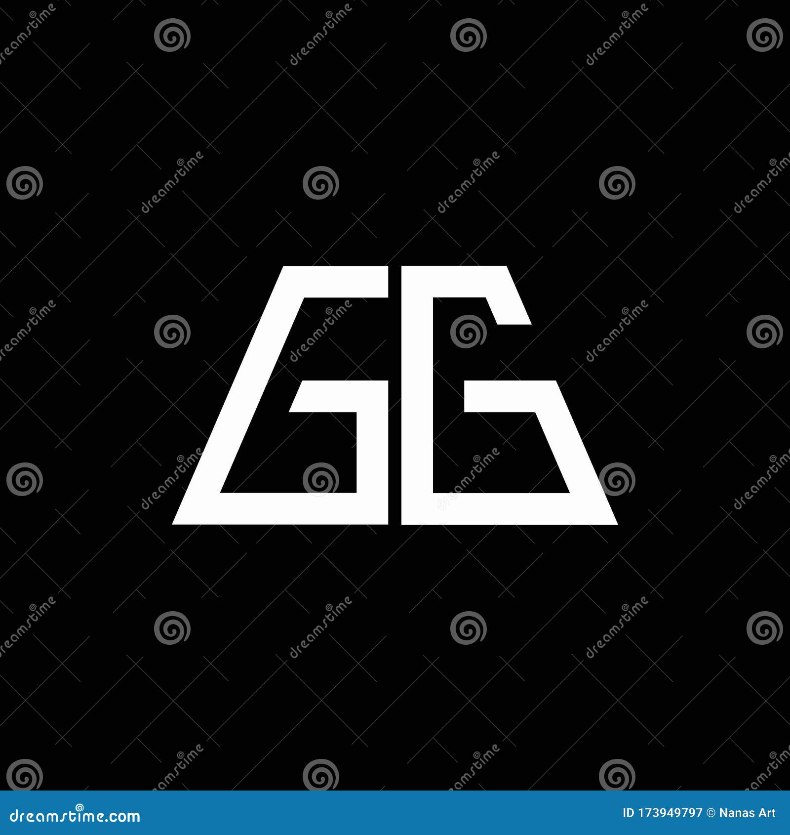GG Logo Abstract Monogram Isolated on Black Background Stock ...