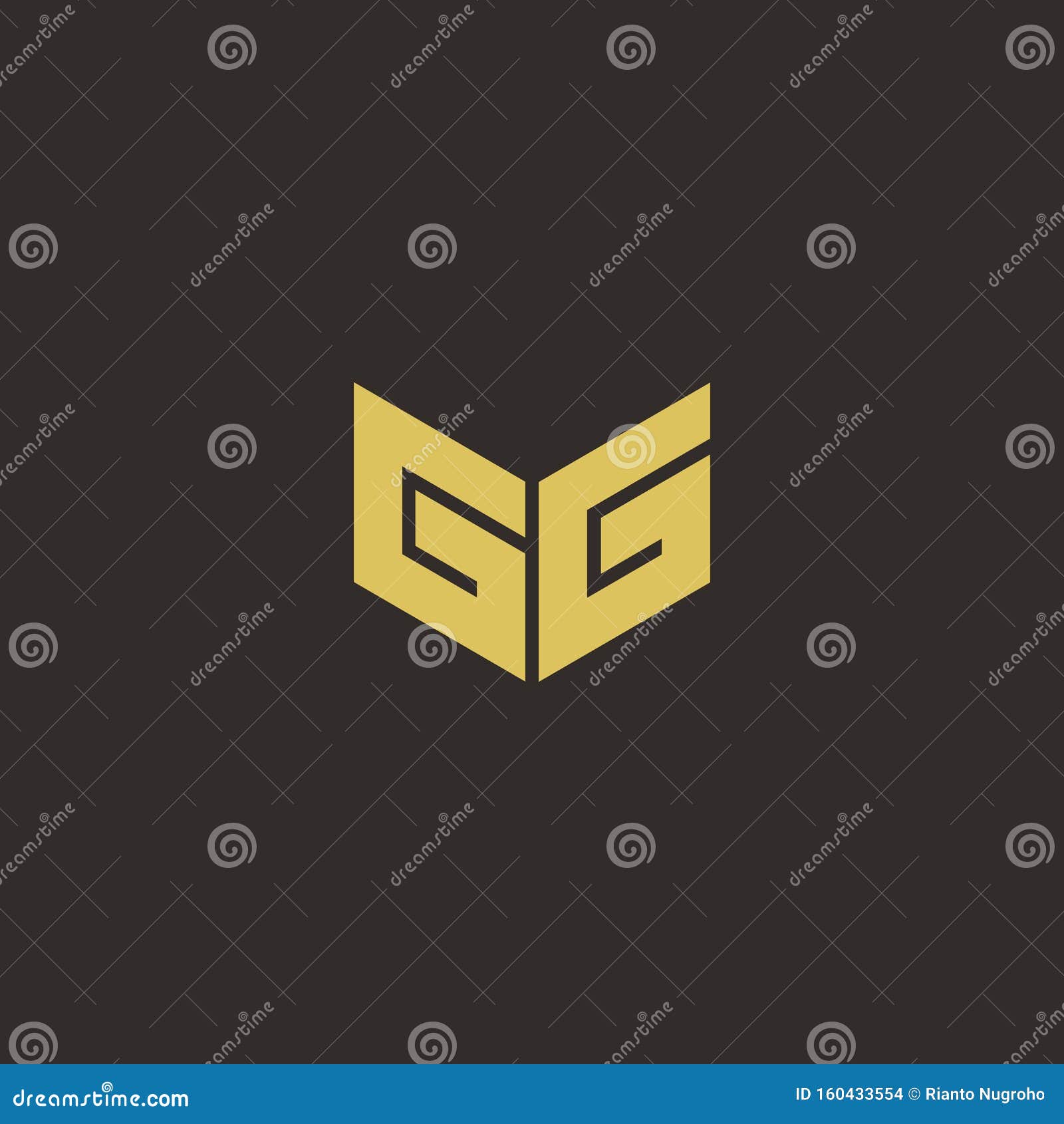 GG Logo Letter Initial Logo Designs Template with Gold and Black ...