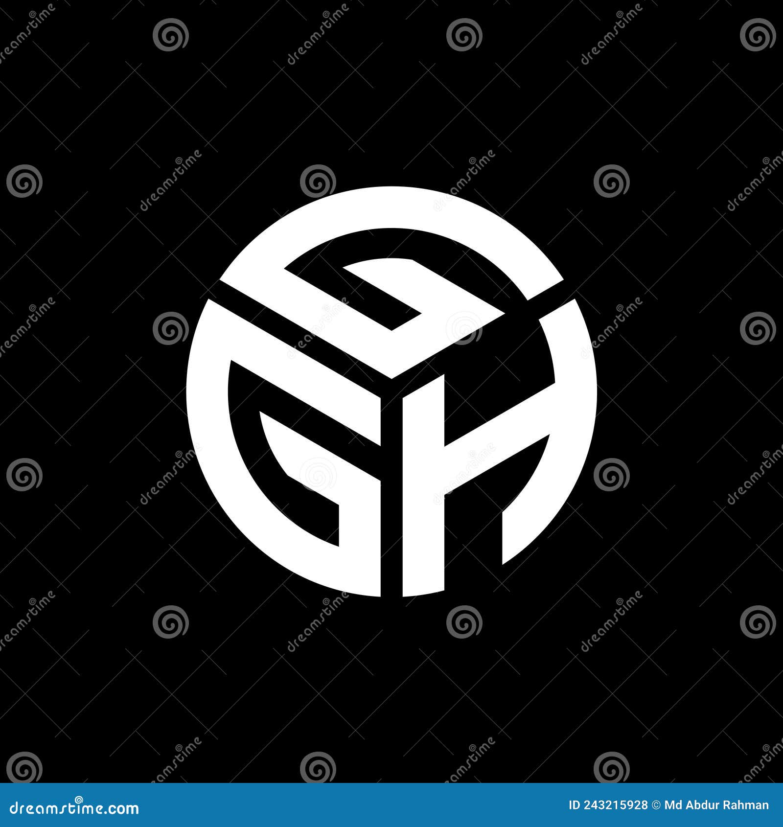 GGH Letter Logo Design on Black Background. GGH Creative Initials ...