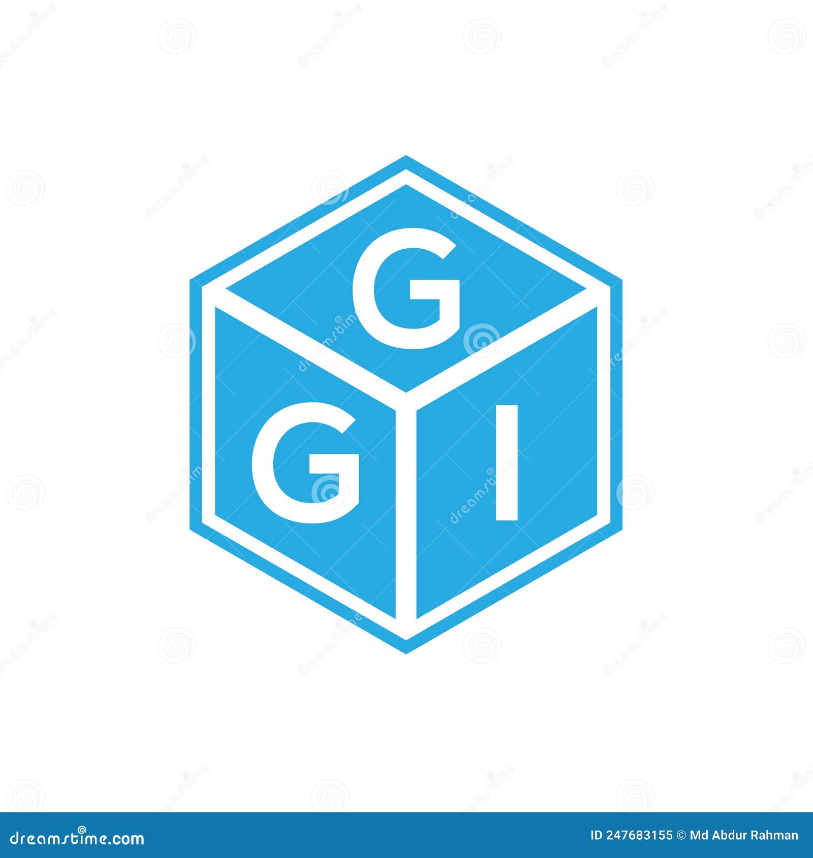 GGI Letter Logo Design on Black Background. GGI Creative Initials ...