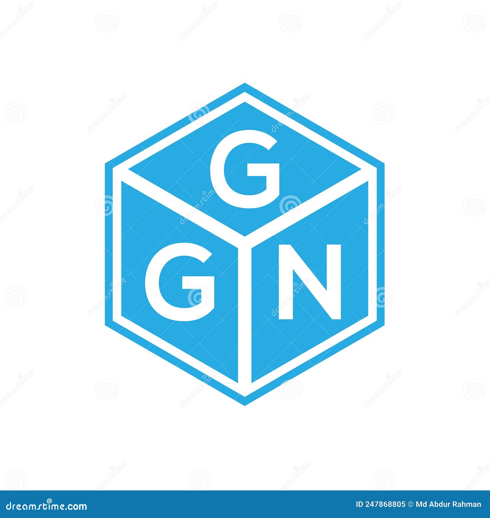 GGN Letter Logo Design on Black Background. GGN Creative Initials ...