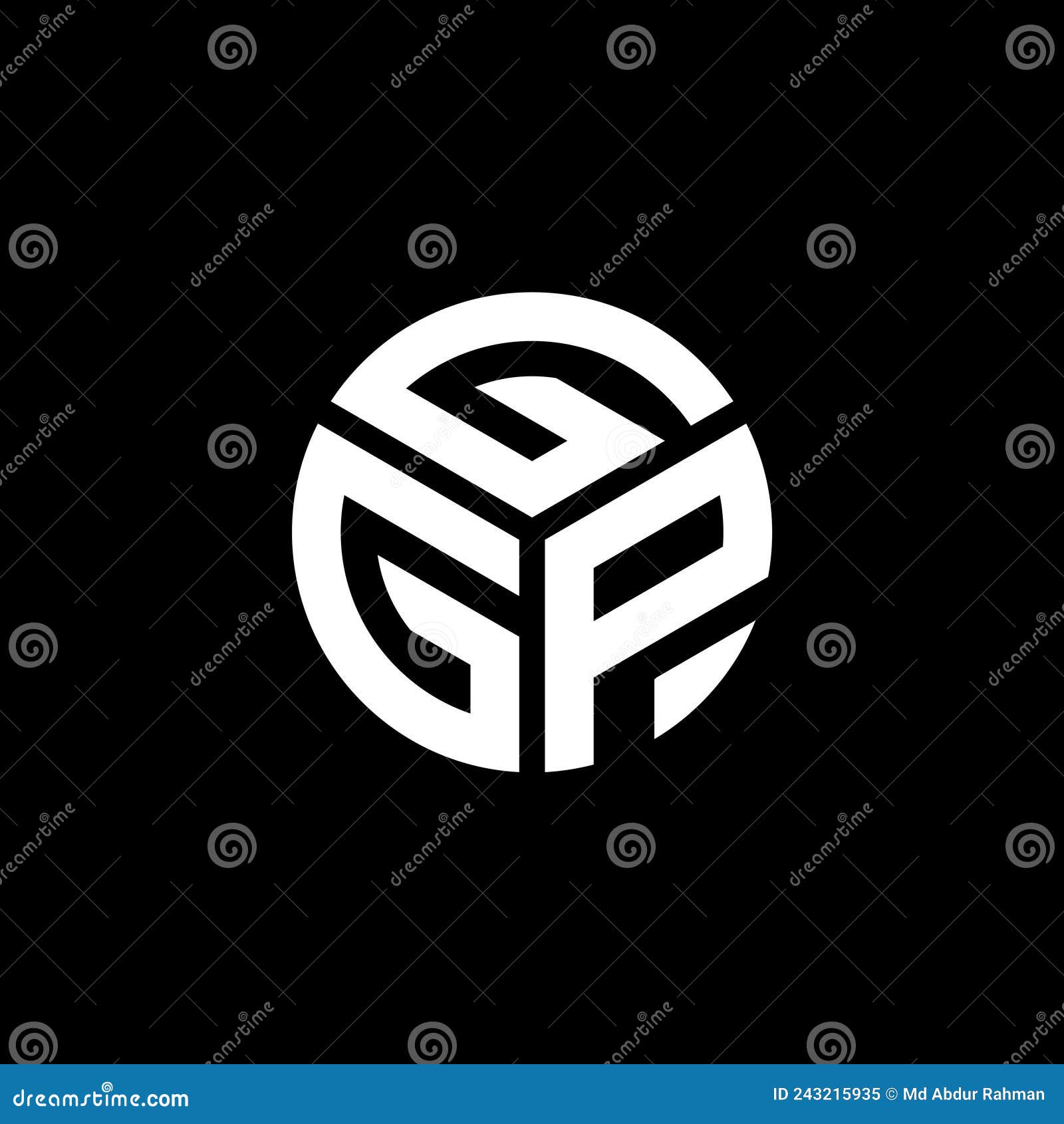 GGP Letter Logo Design on Black Background. GGP Creative Initials ...