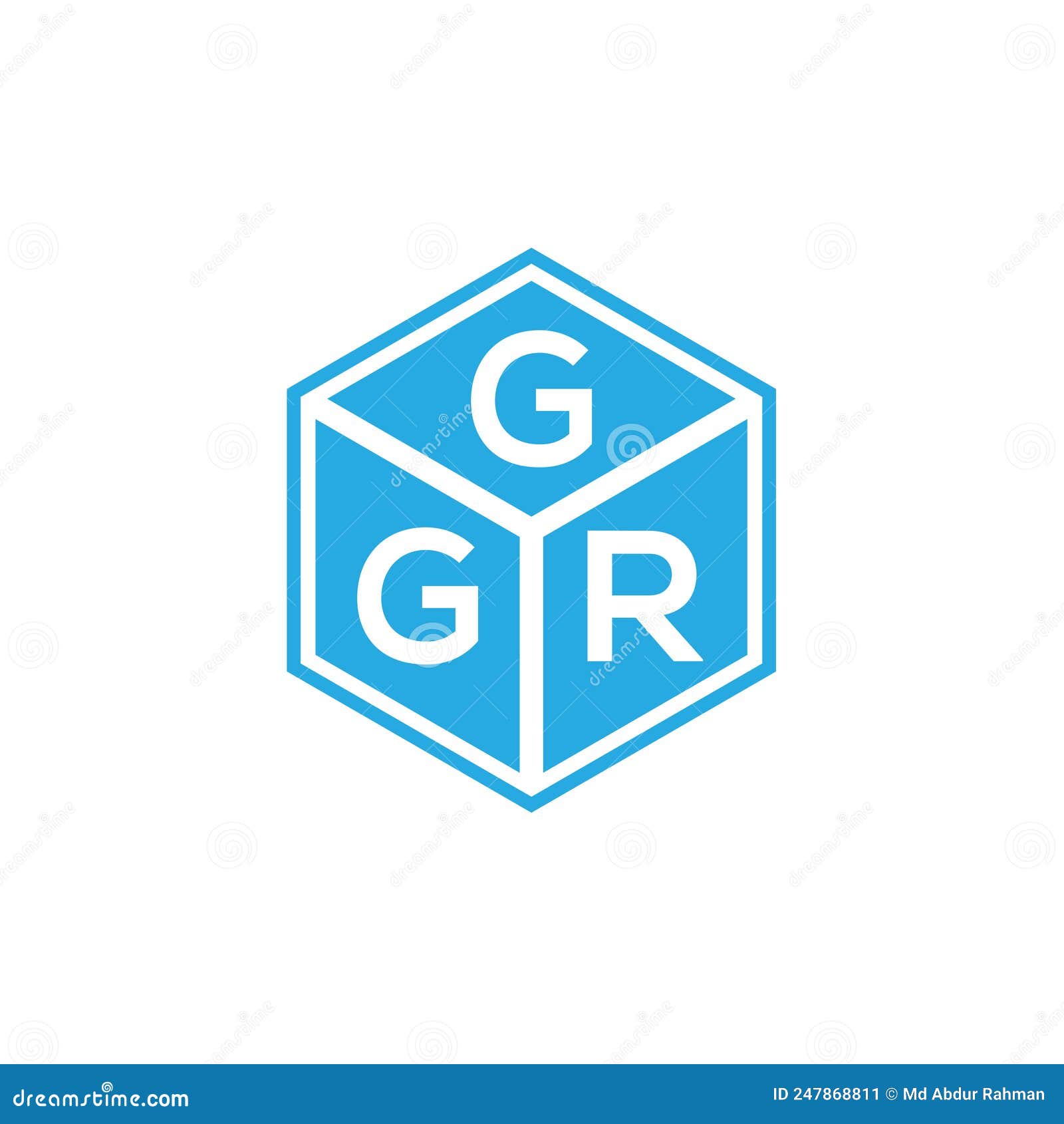 GGR Letter Logo Design On Black Background. GGR Creative Initials ...