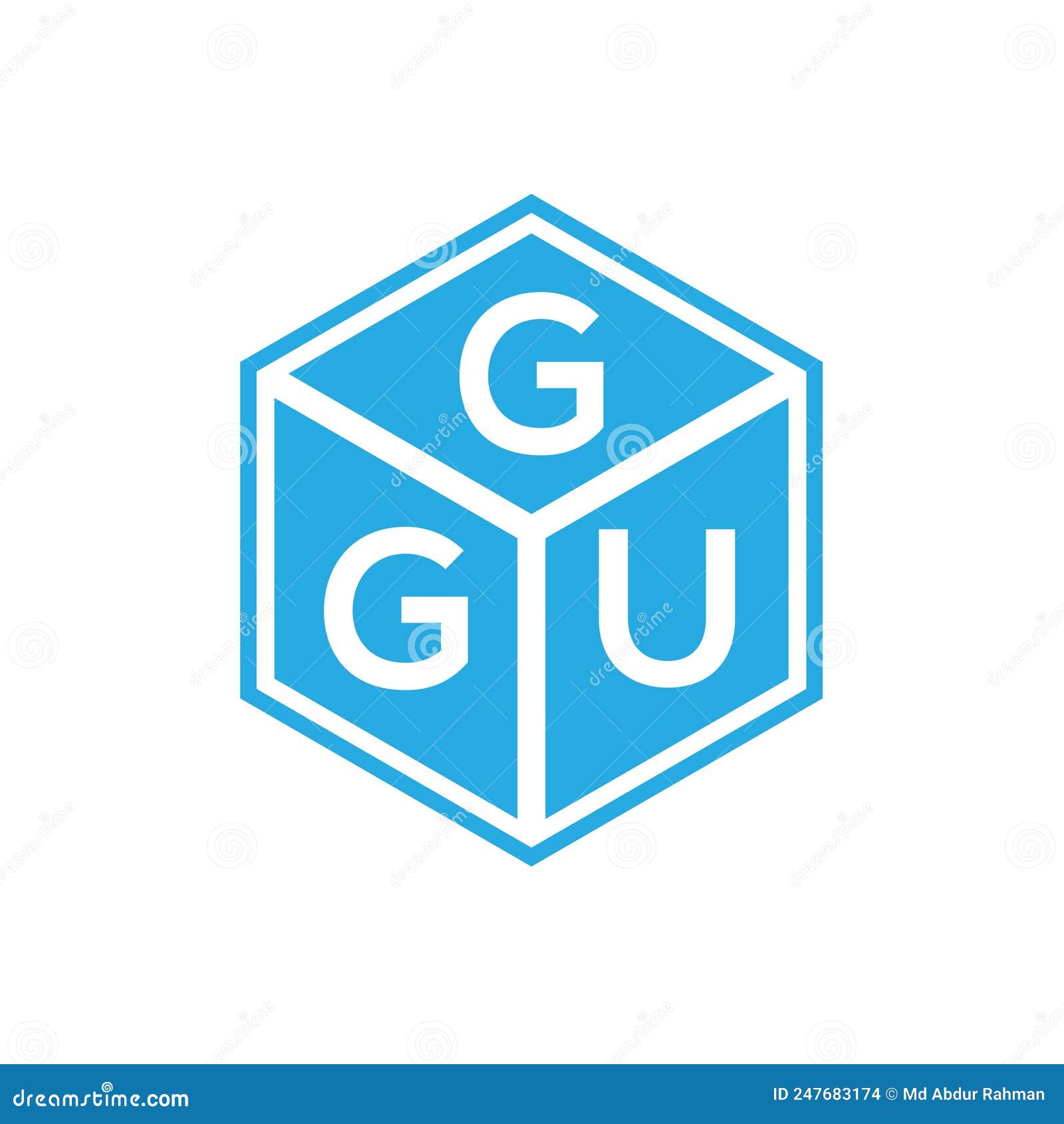 GGU Letter Logo Design on Black Background. GGU Creative Initials ...