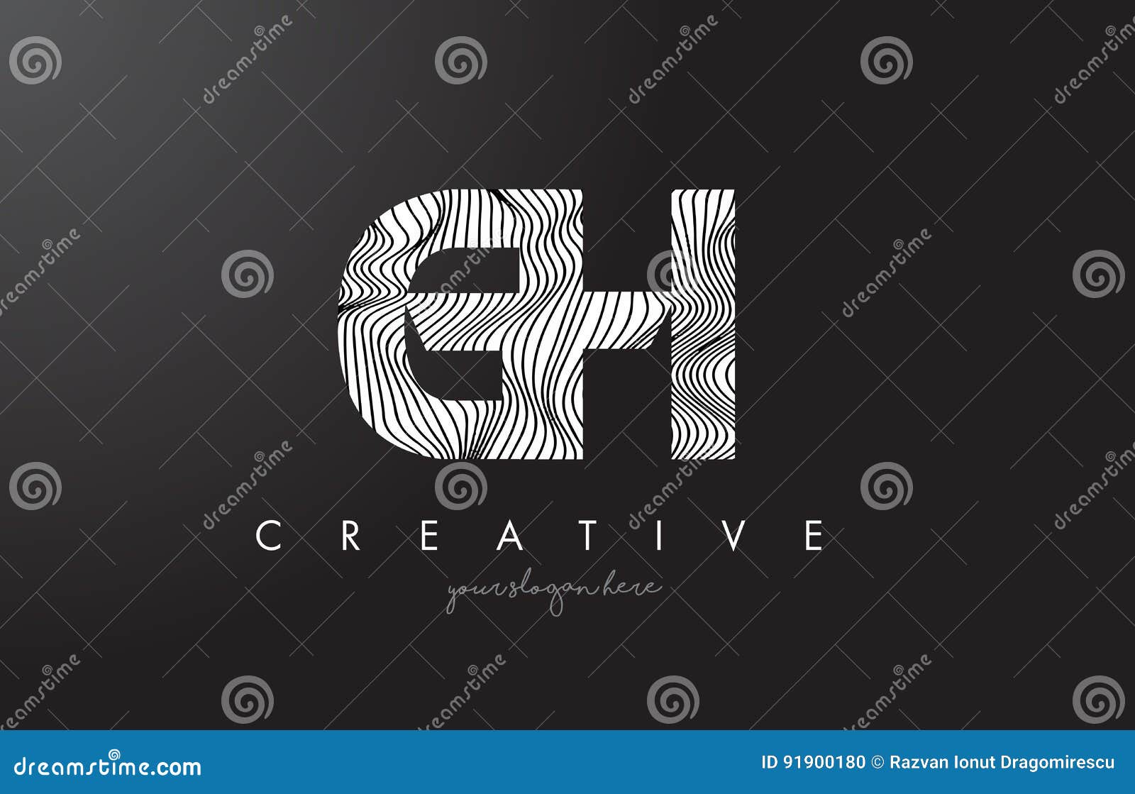 GH G H Letter Logo with Zebra Lines Texture Design Vector. Stock Vector ...