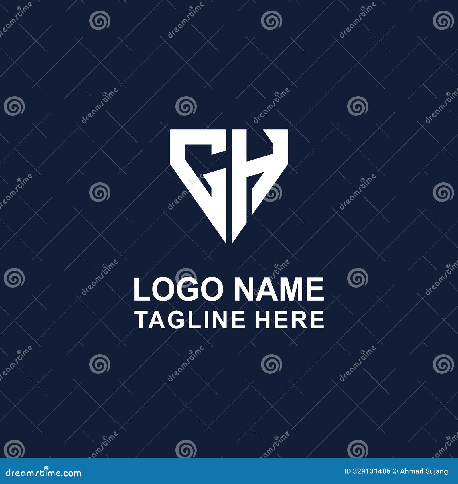 Logo Template with GH Shape. Stock Vector - Illustration of design ...