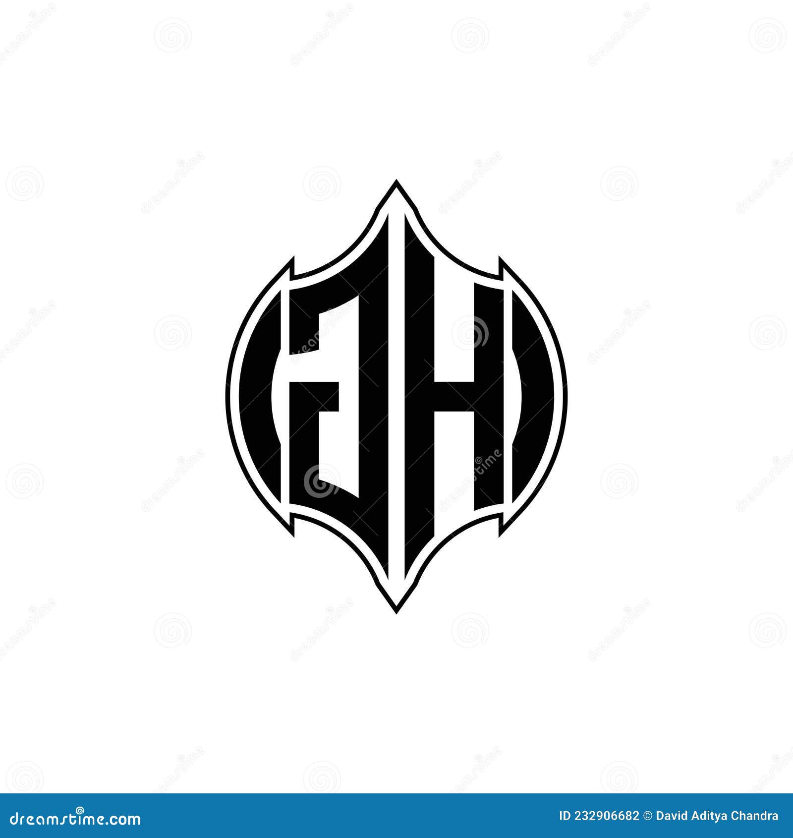 GH Logo Monogram Geometric Shield Shape Style Stock Vector ...