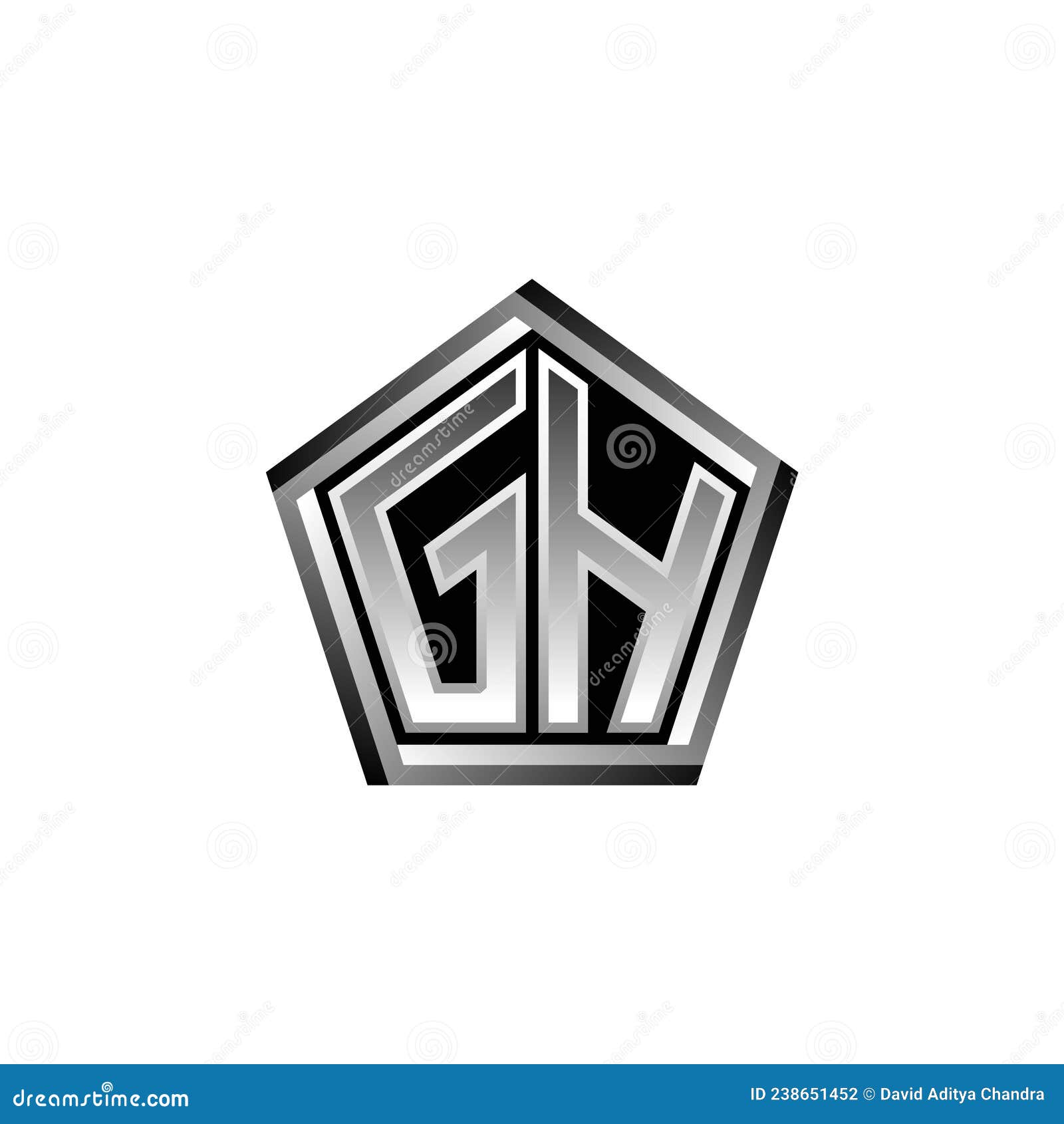 GH Logo Monogram Silver Geometric Modern Design Stock Vector ...