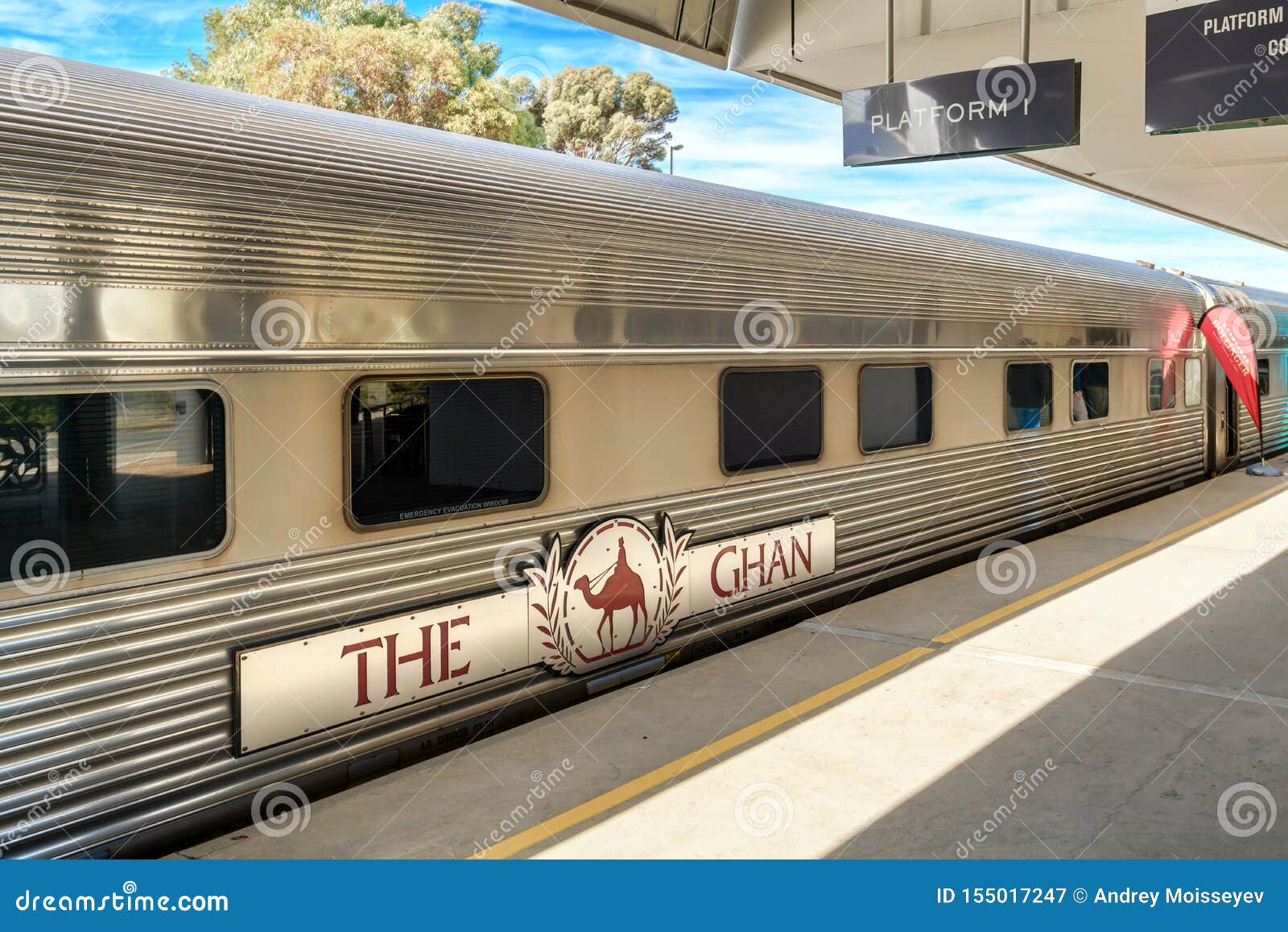 The Ghan Train Is Waiting At Railway Station Alice Springs, Australia ... The Ghan Train Is Waiting At Railway Station Alice Springs, Australia ...