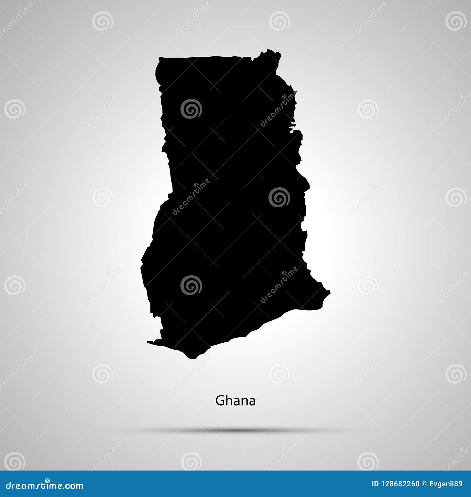 Ghana Country Detailed Editable Map Cartoon Vector | CartoonDealer.com ...
