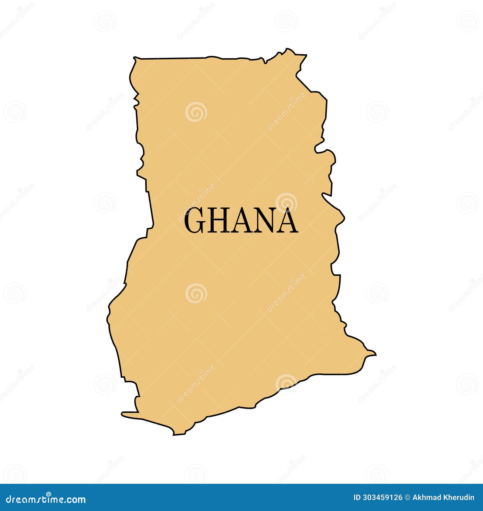 Ghana country map stock illustration. Illustration of topography ...