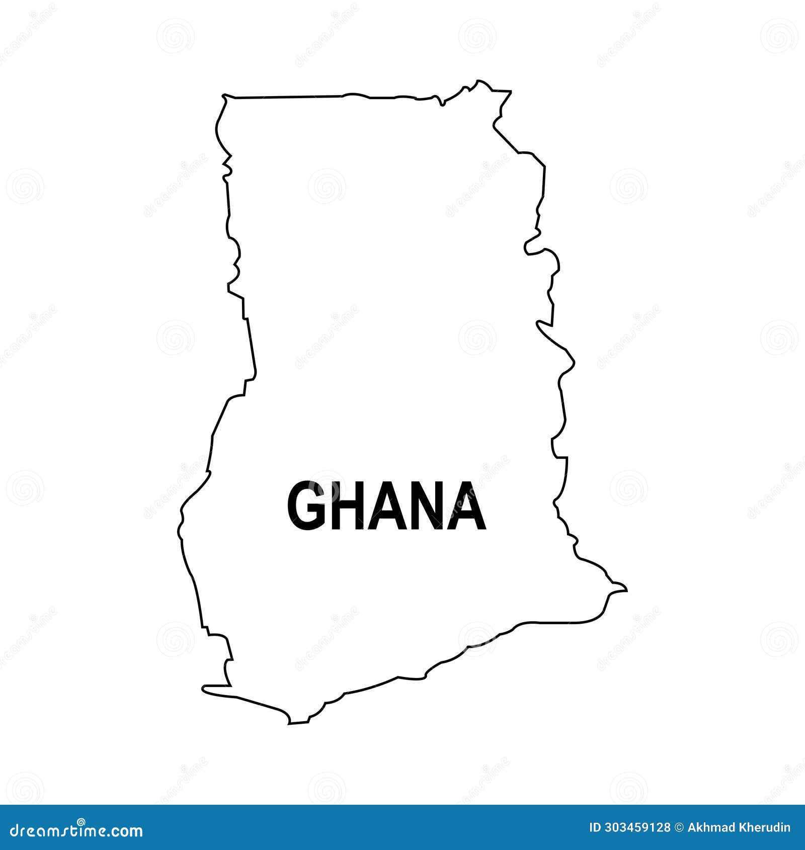 Ghana country map stock illustration. Illustration of contour - 303459128