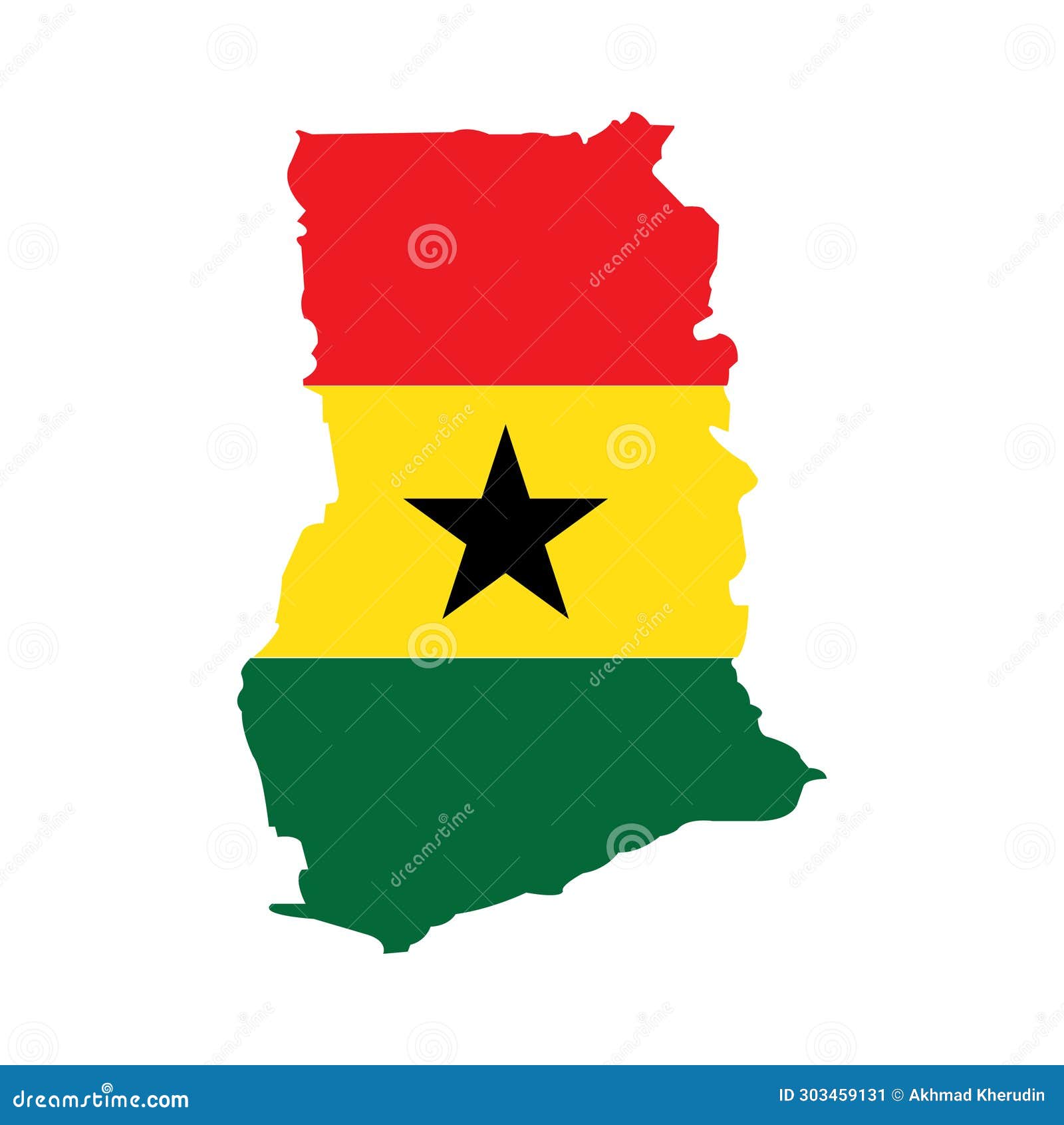 Ghana country map stock illustration. Illustration of flat - 303459131