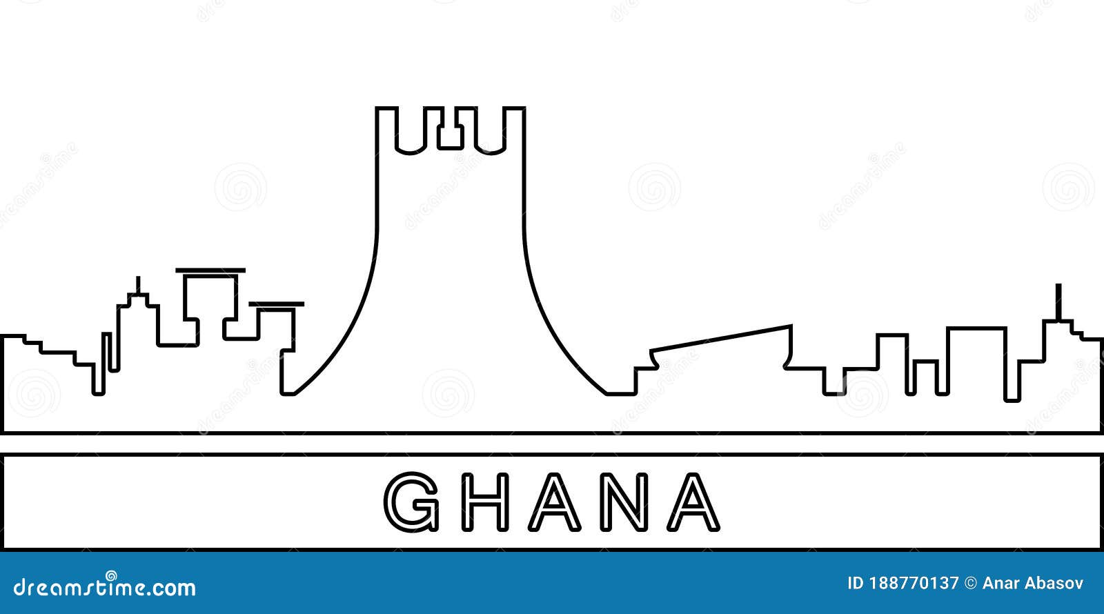 Ghana Detailed Skyline Icon. Element of Cities for Mobile Concept and ...