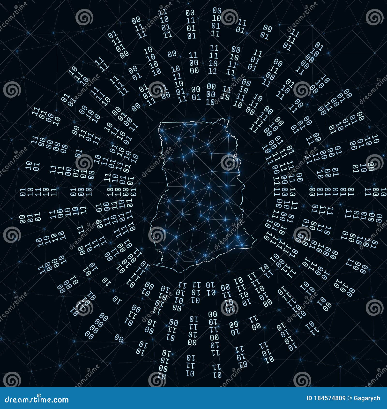 Ghana Digital Map. Cartoon Vector | CartoonDealer.com #184317033