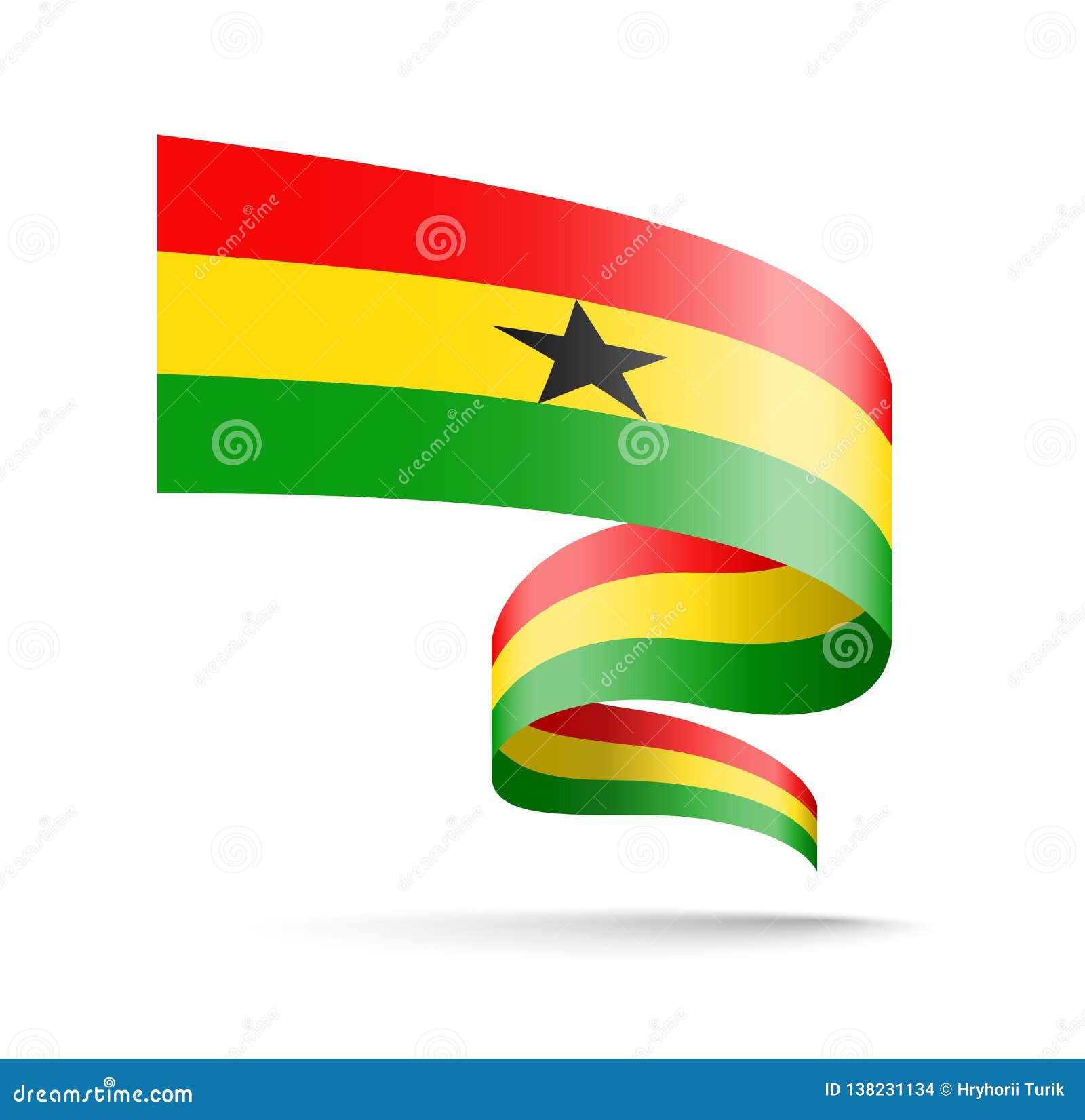 Ghana Flag in the Form of Wave Ribbon. Stock Vector - Illustration of ... Ghana Flag in the Form of Wave Ribbon. Stock Vector - Illustration of ...