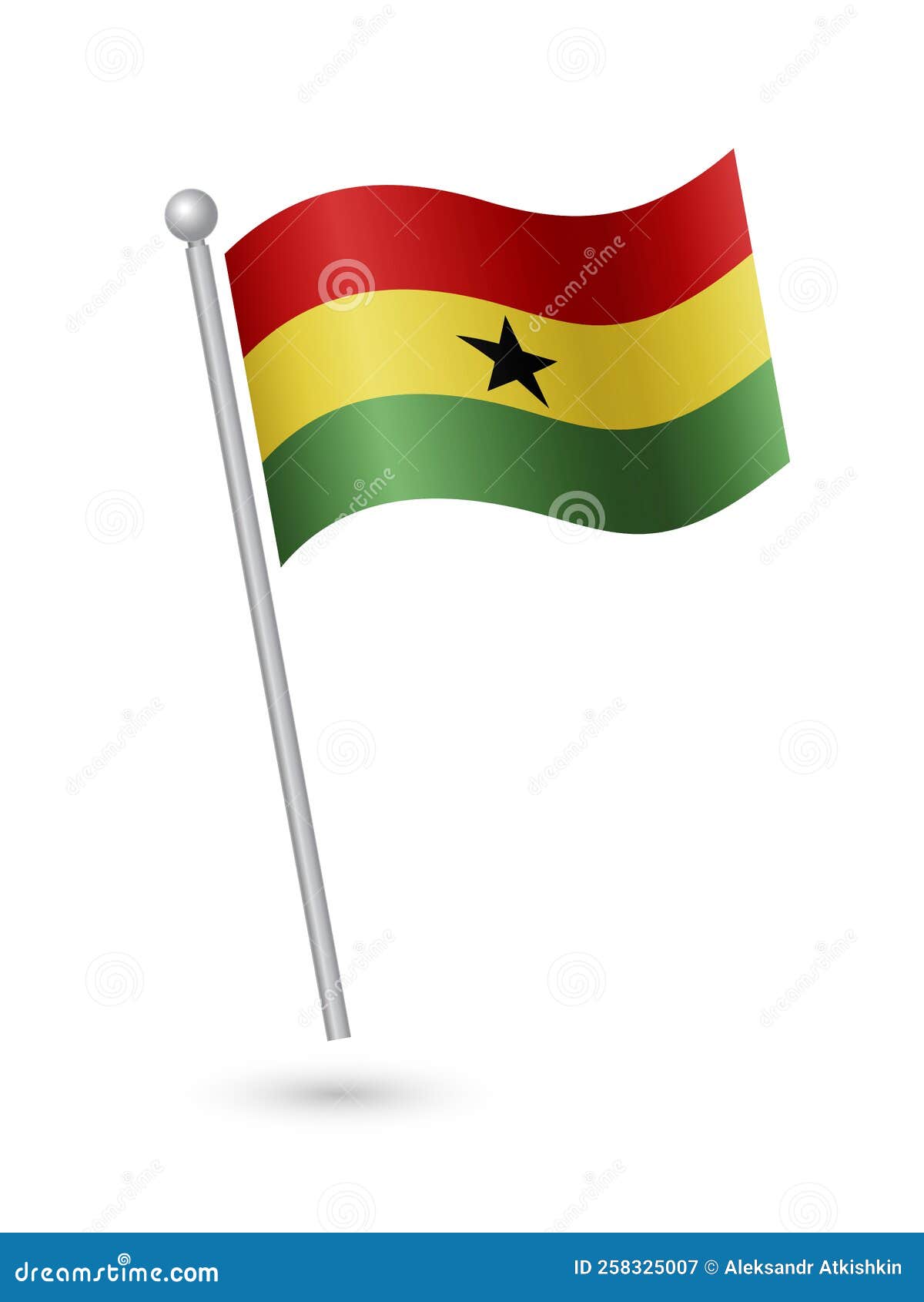 Ghana flag stock vector. Illustration of ghana, loop - 258325007