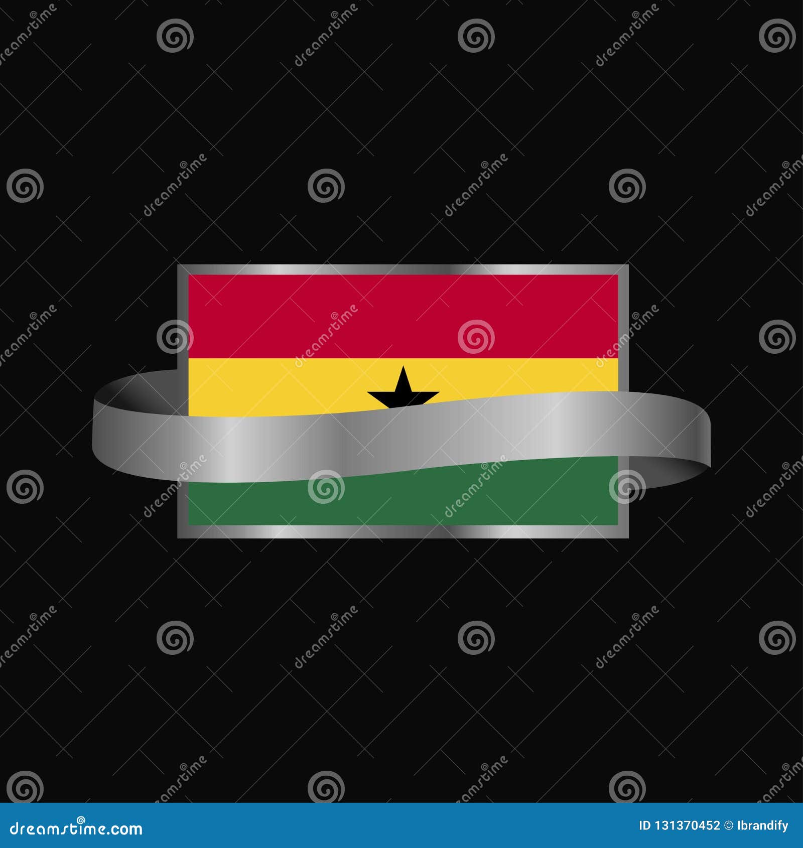 Ghana Flag Ribbon Banner Design Stock Vector - Illustration of isolated ...