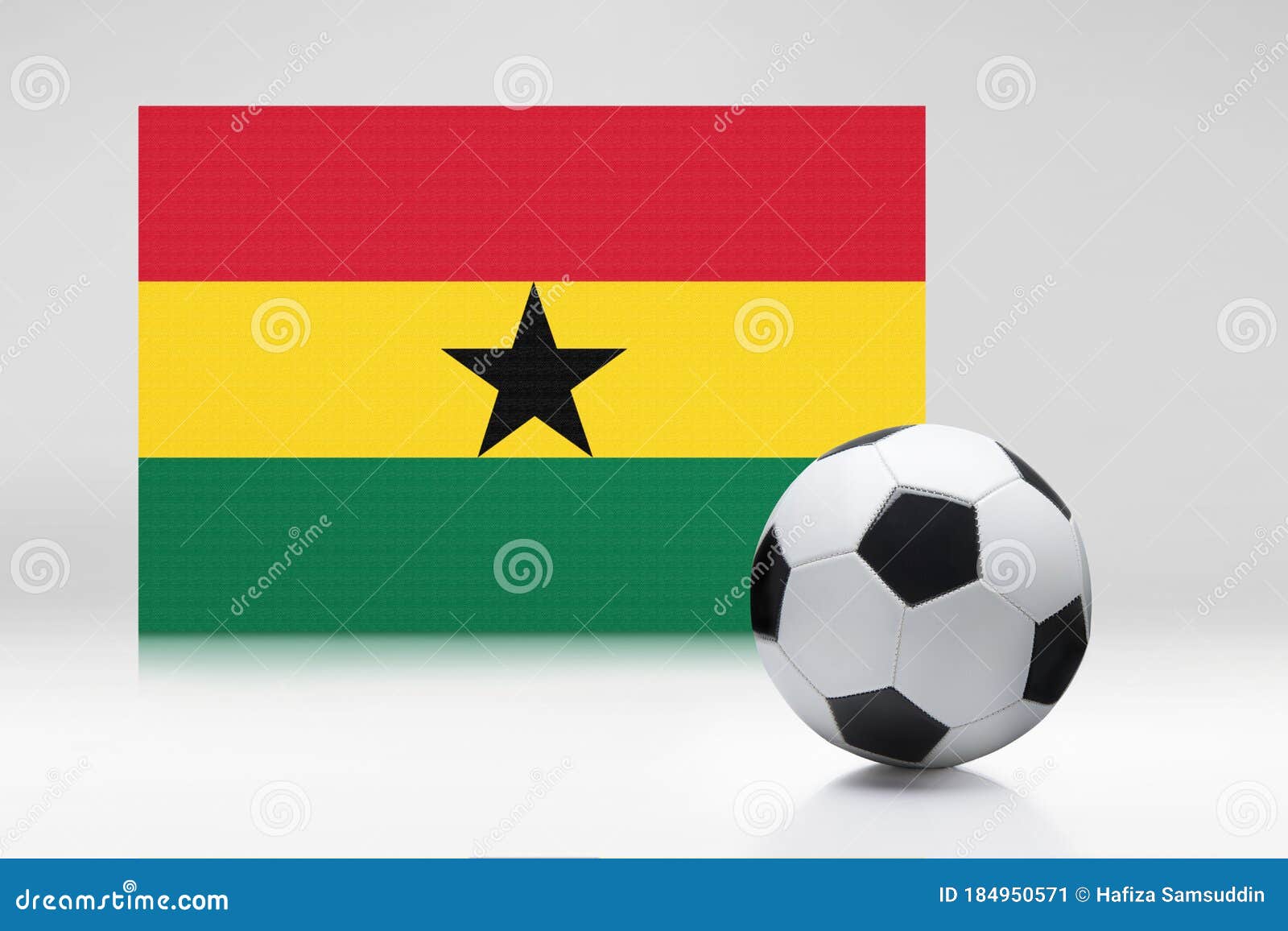 Ghana Flag with a Soccer Ball Stock Image - Image of match, sports ...