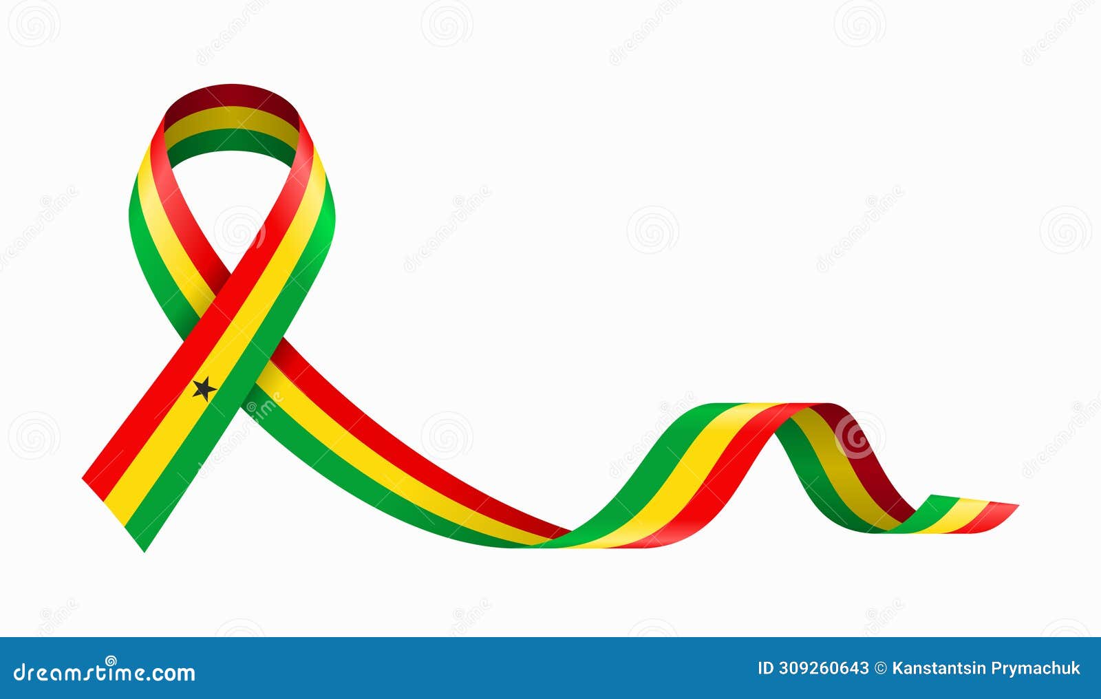 Ghana Flag Stripe Ribbon Wavy Background Layout. Vector Illustration ...