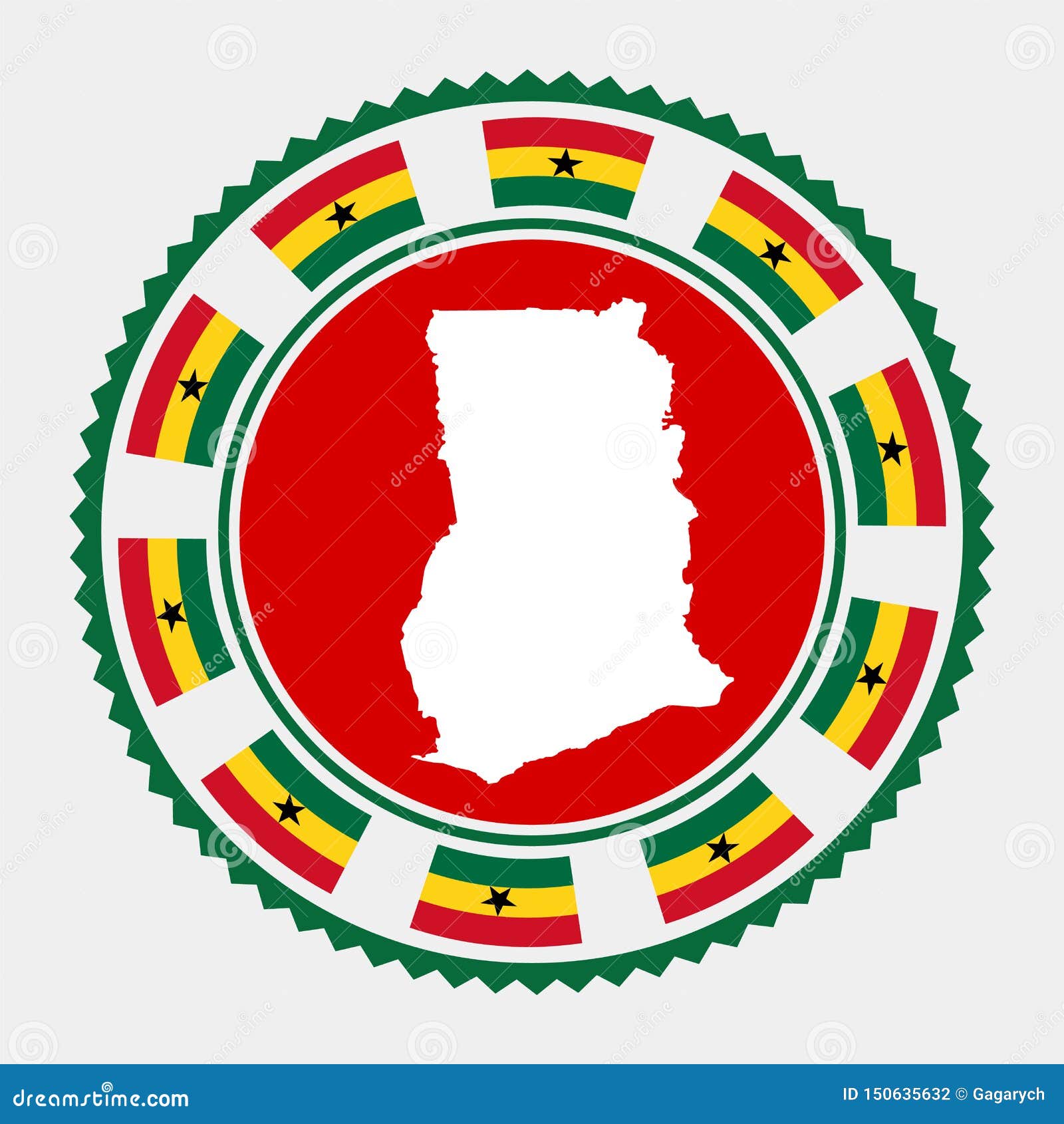 Ghana Flat Landmarks Vector Illustration. Ghana Line City With Famous ...