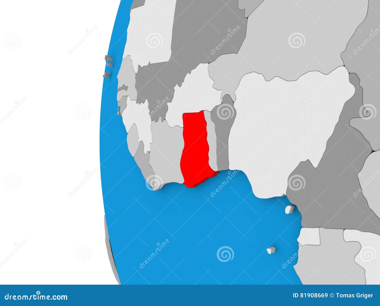 Ghana on globe stock illustration. Illustration of international - 81908669