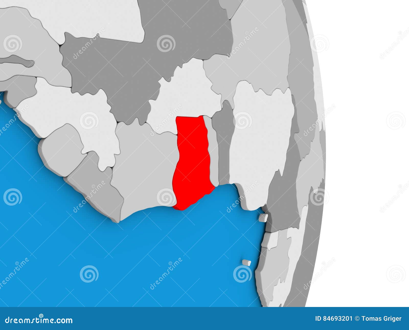 Ghana on globe stock illustration. Illustration of ghanaian - 84693201