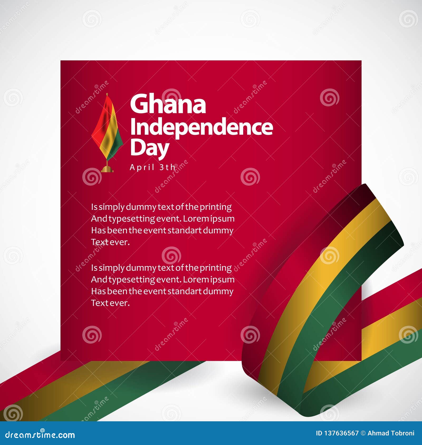 Ghana Independence Day Vector Template Design Illustration Stock Vector ...