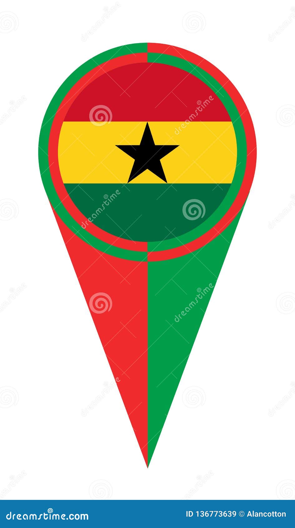 Ghana Location Pin Map Navigation Label Symbol Cartoon Vector ...