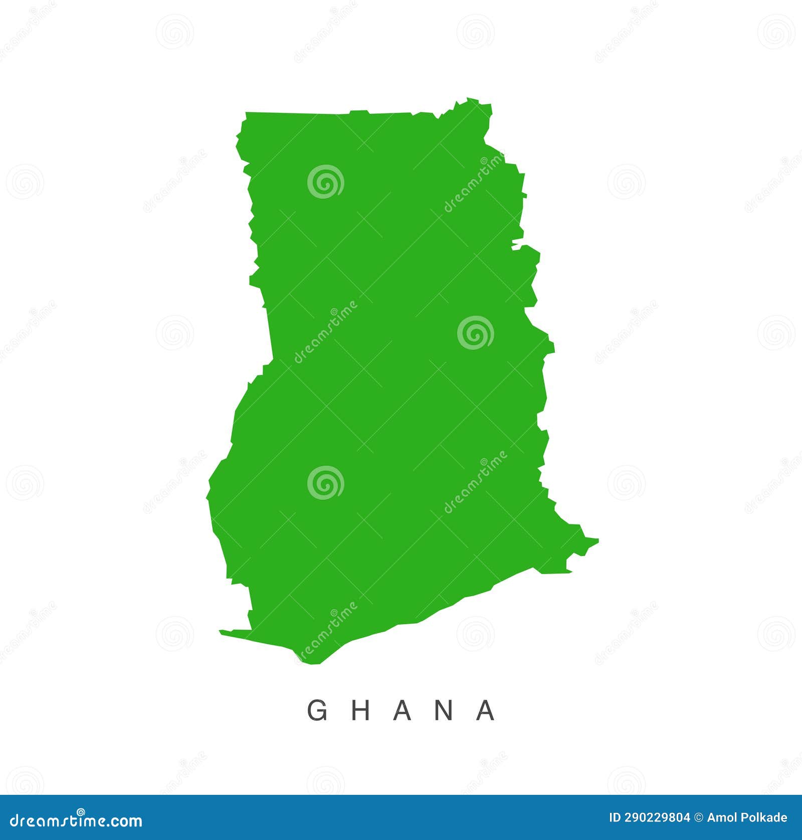 Ghana Map Vector Icon Green Color Stock Illustration - Illustration of ...