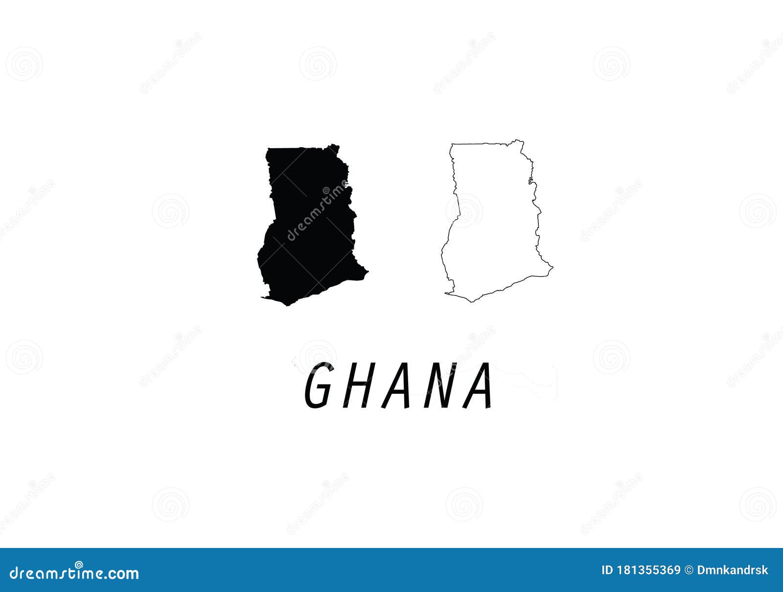 Ghana Outline Map Royalty-Free Stock Photo | CartoonDealer.com #4379085