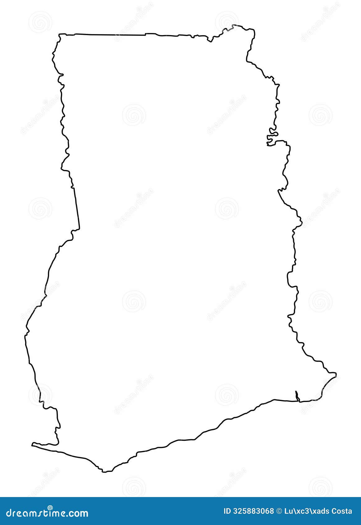 Ghana Outline Vector Map Hand Drawn With Chalk On. | CartoonDealer.com ...