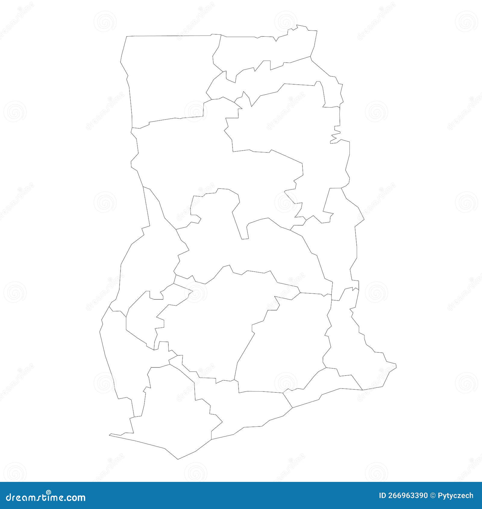Ghana Political Map Of Administrative Divisions Vector Illustration ...