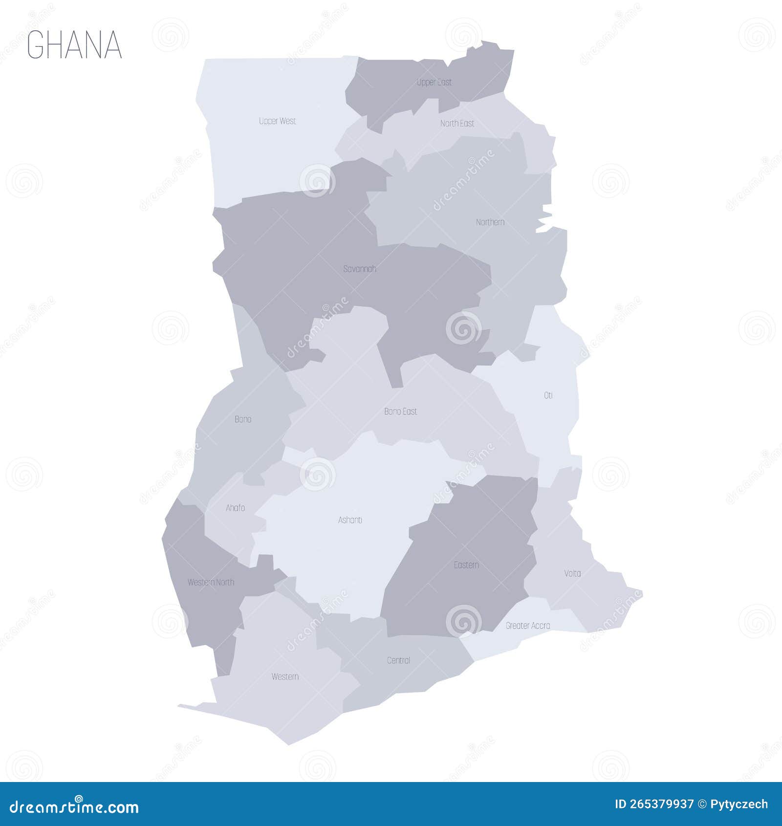 Ghana Political Map of Administrative Divisions Stock Vector ...