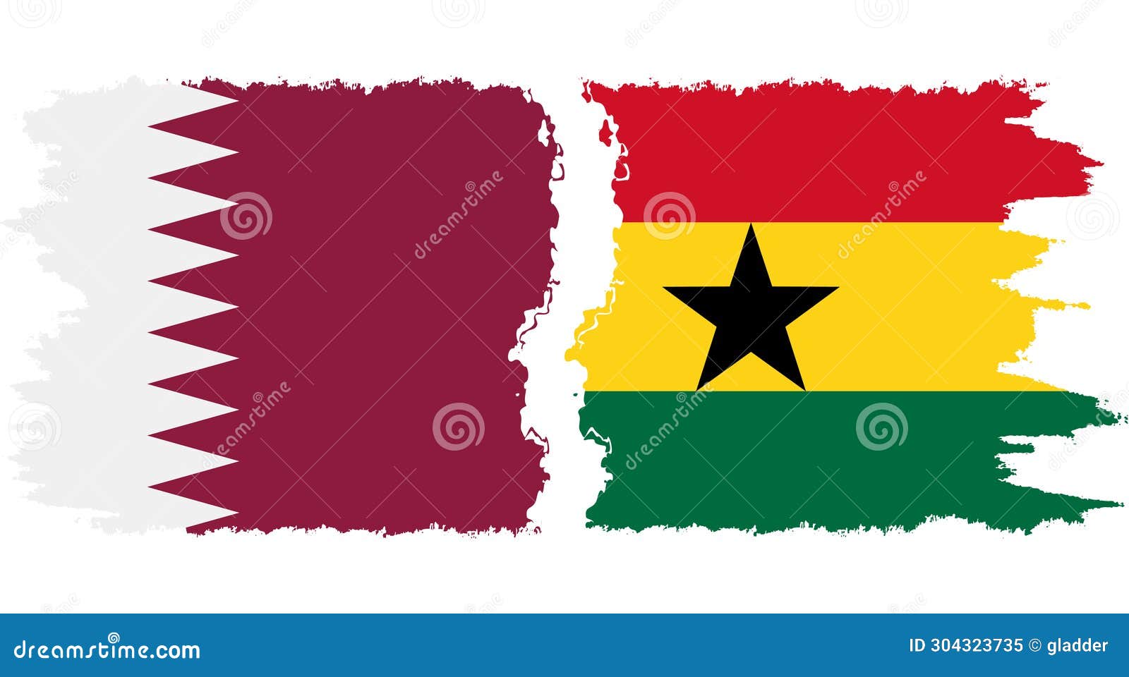 Ghana and Qatar Grunge Flags Connection Vector Stock Vector ...