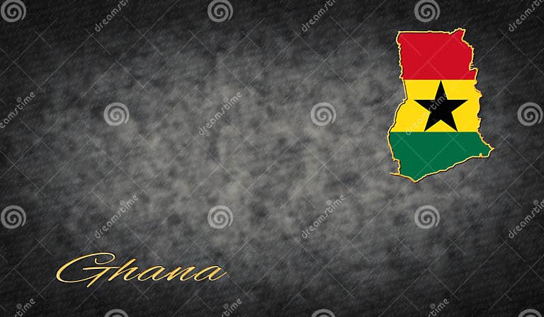 Ghana Symbols, Map of Ghana Stock Image - Image of coastal, wildlife ...