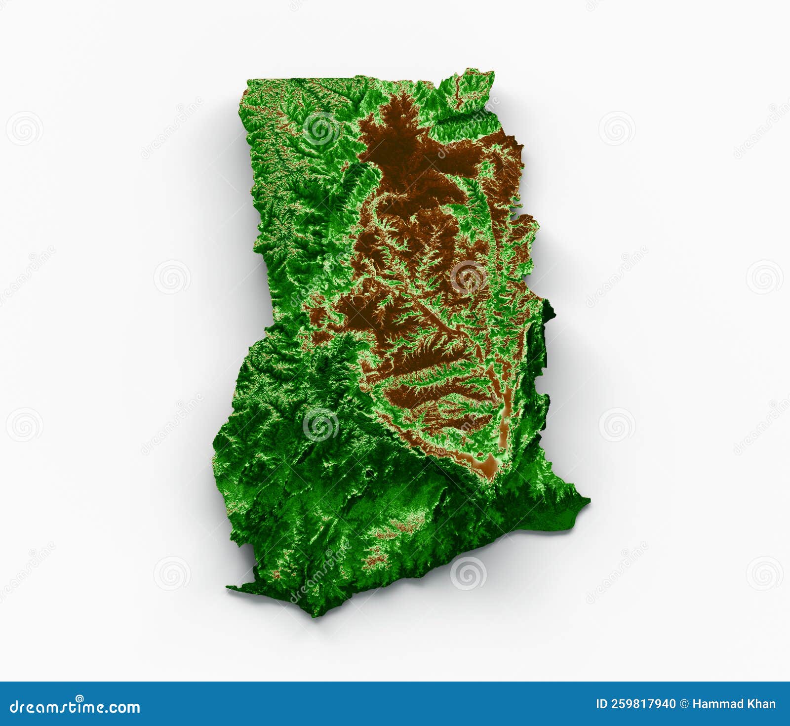 Ghana Topographic Map 3d Realistic Map Color 3d Illustration Stock ...