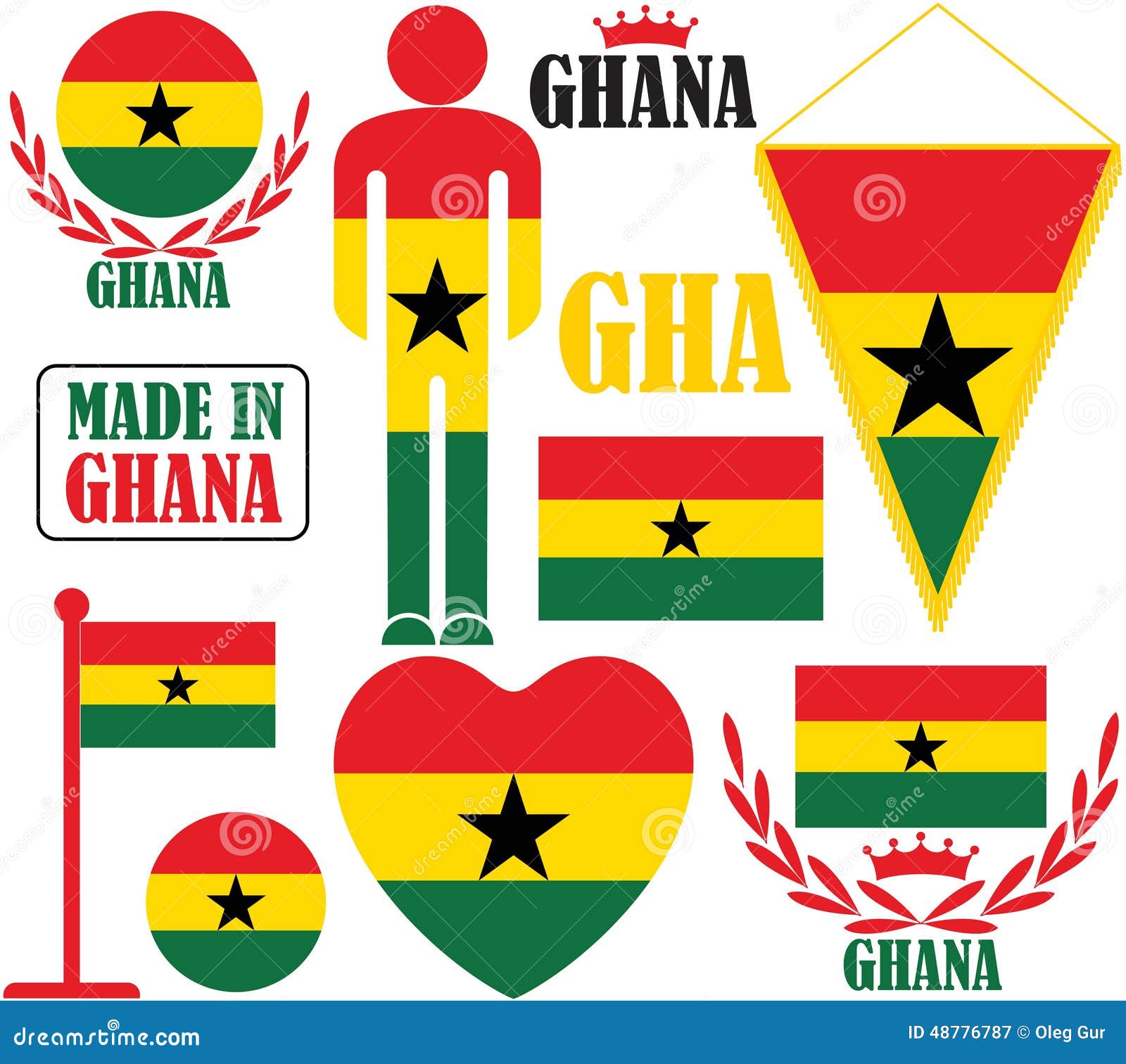 Ghana stock vector. Illustration of person, emblem, culture - 48776787