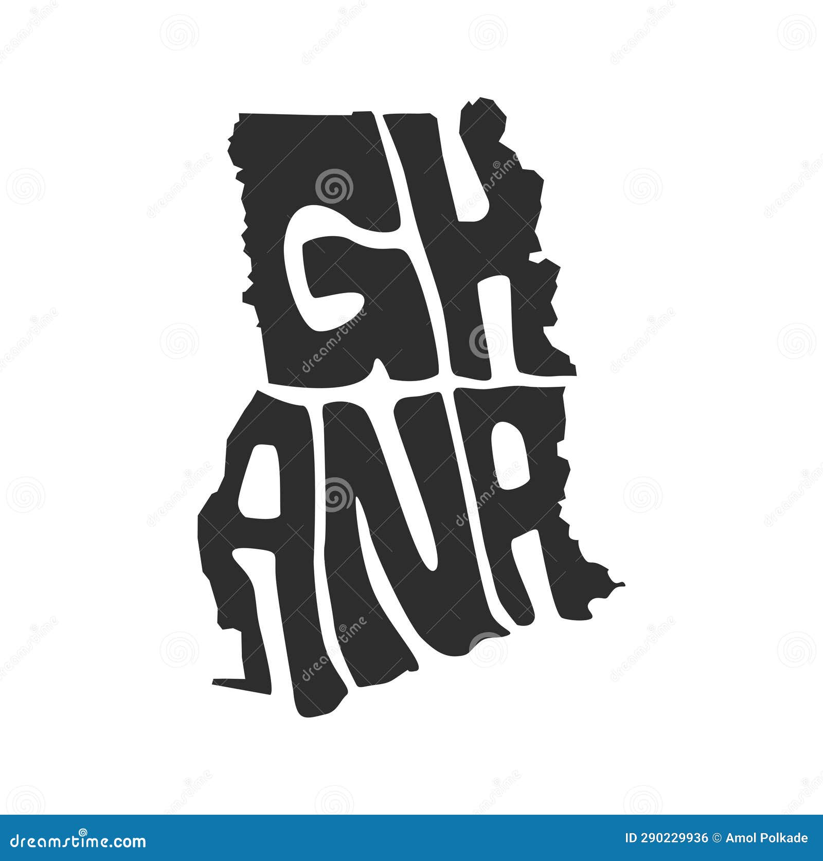 Ghana Vector Map Lettering Art Stock Vector - Illustration of ghana ...