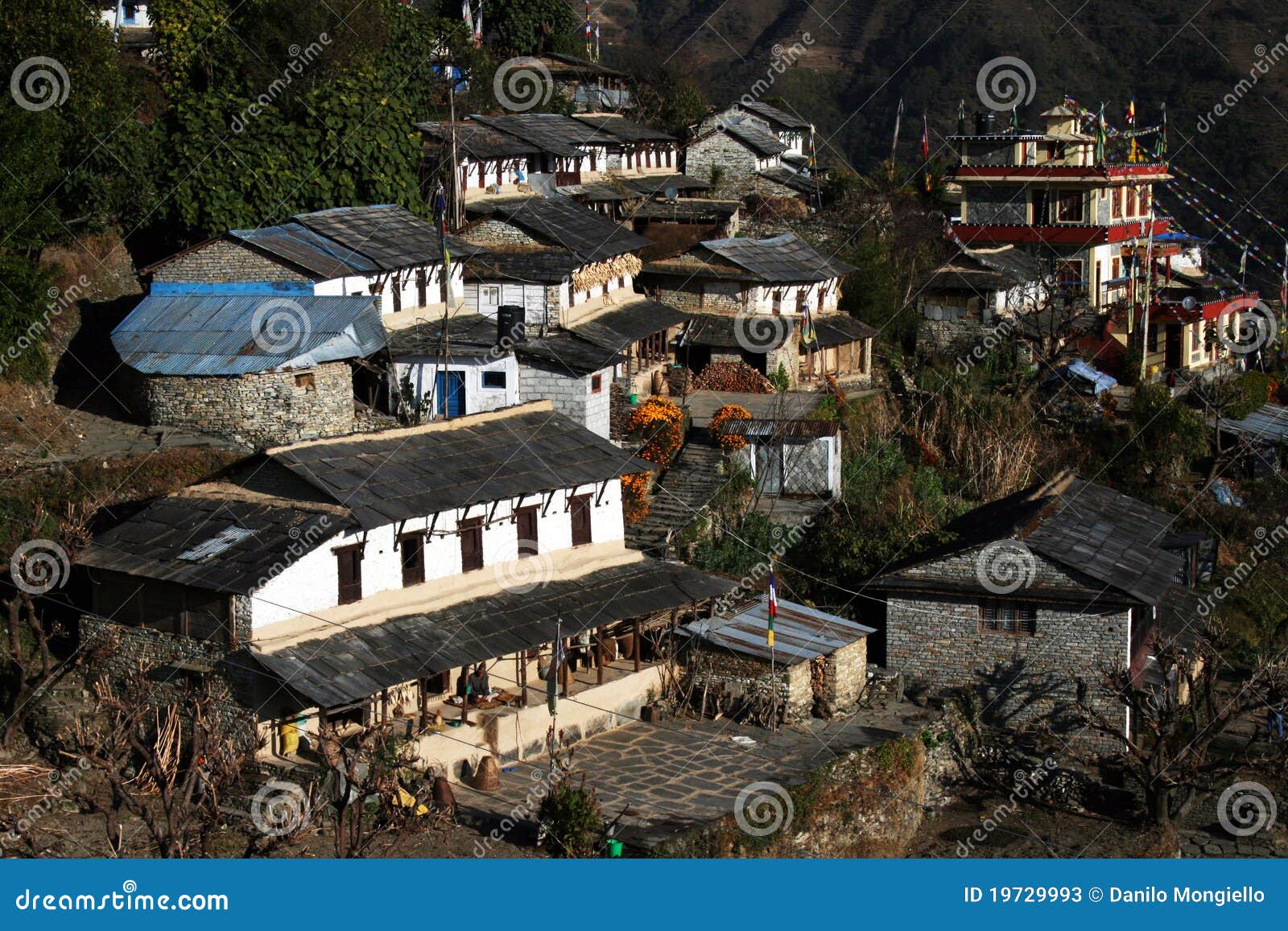 Ghandruk stock image. Image of village, nature, monastery - 19729993