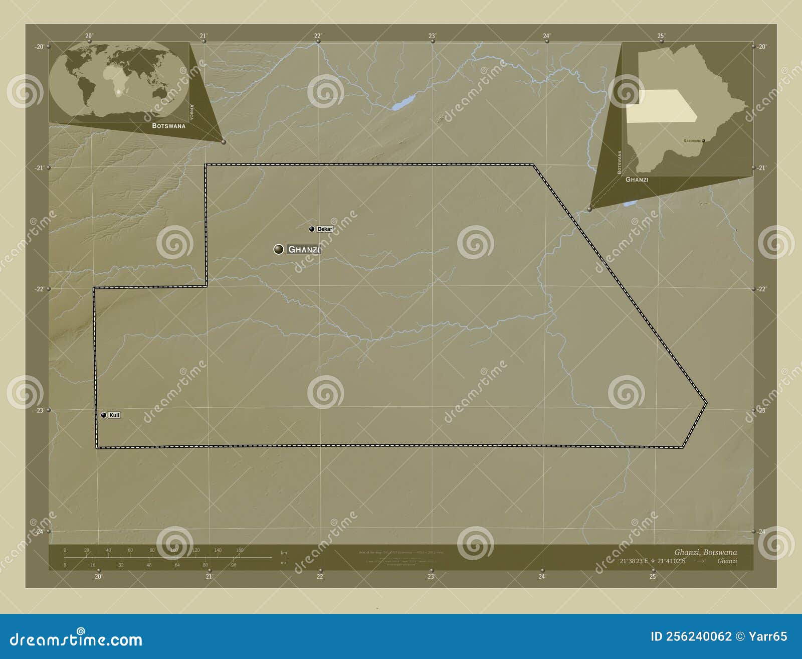 Ghanzi, Botswana. Wiki. Labelled Points of Cities Stock Illustration ...