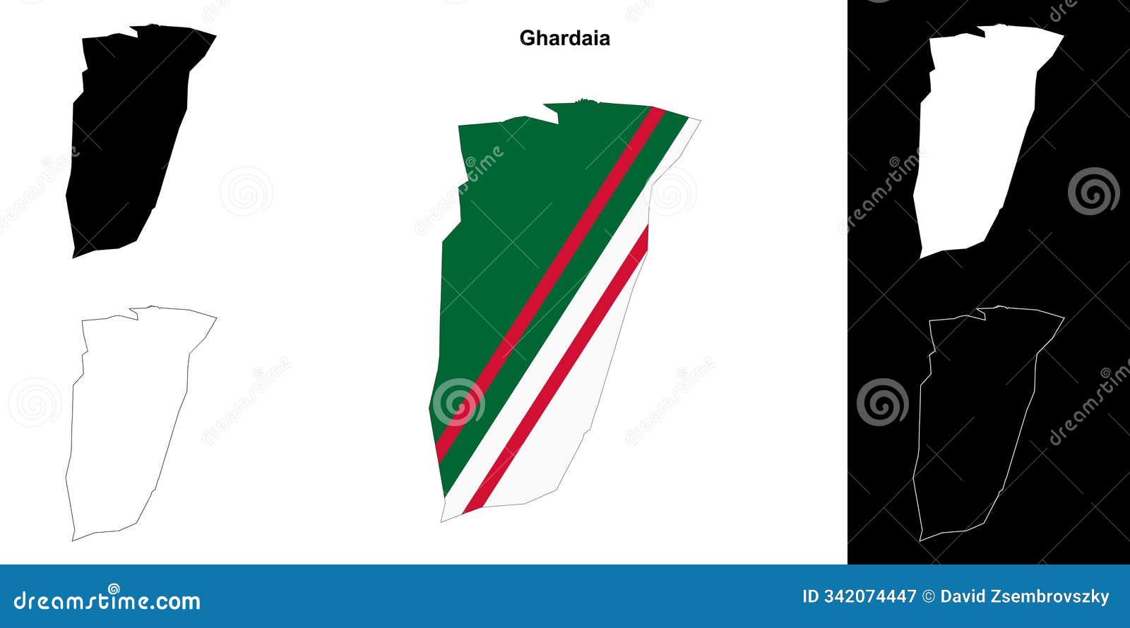 Ghardaia outline map stock illustration. Illustration of cartography ...