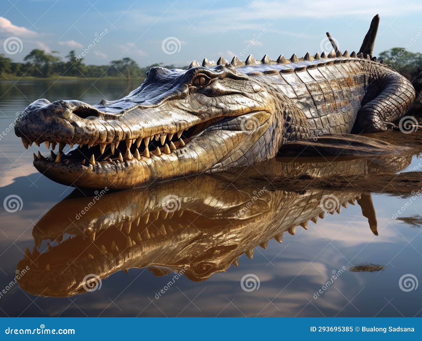 Gharial stock illustration. Illustration of teeth, jaws - 293695385