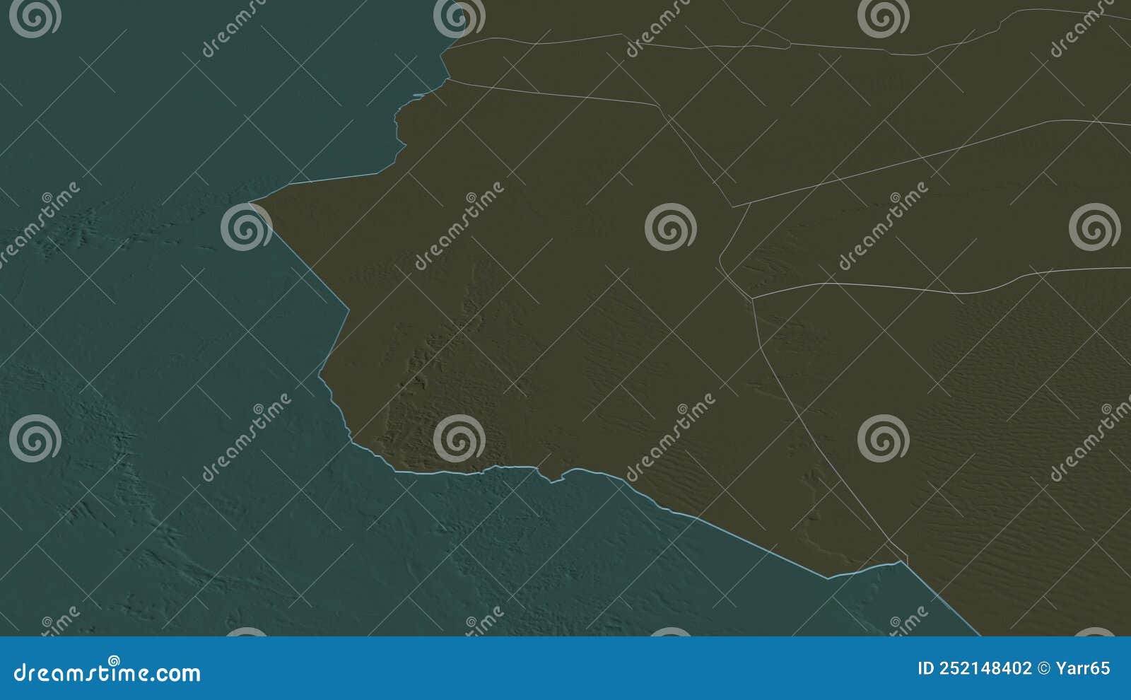 Ghat Extruded. Libya. Stereographic Administrative Map Stock Footage ...