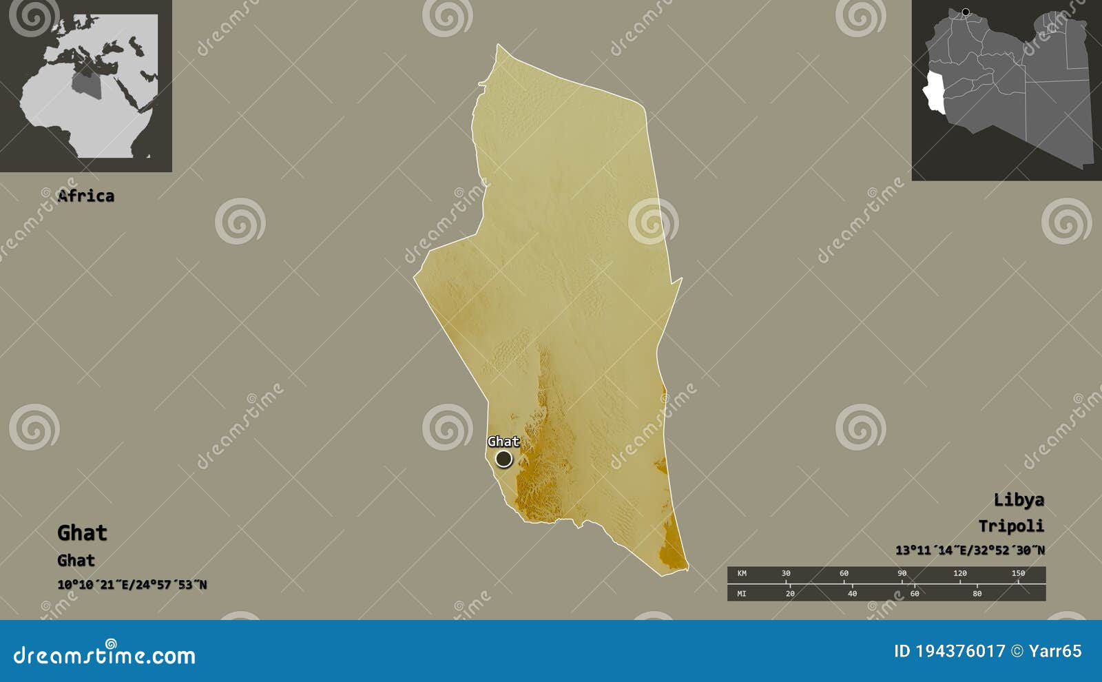 Ghat, District of Libya,. Previews. Relief Stock Illustration ...