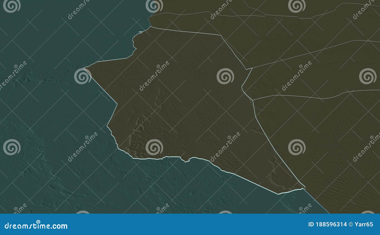 Ghat, Libya - Outlined. Administrative Stock Illustration ...