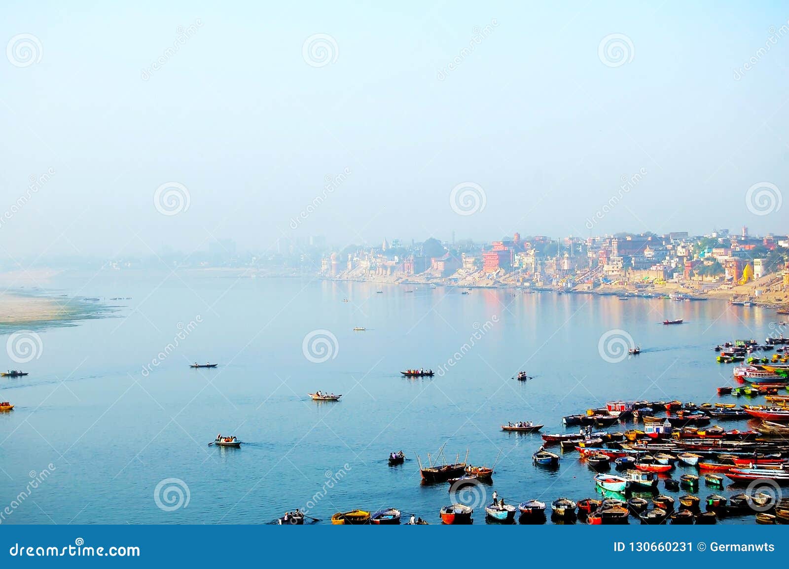 Ghats of the Ganges River stock image. Image of ganga - 130660231