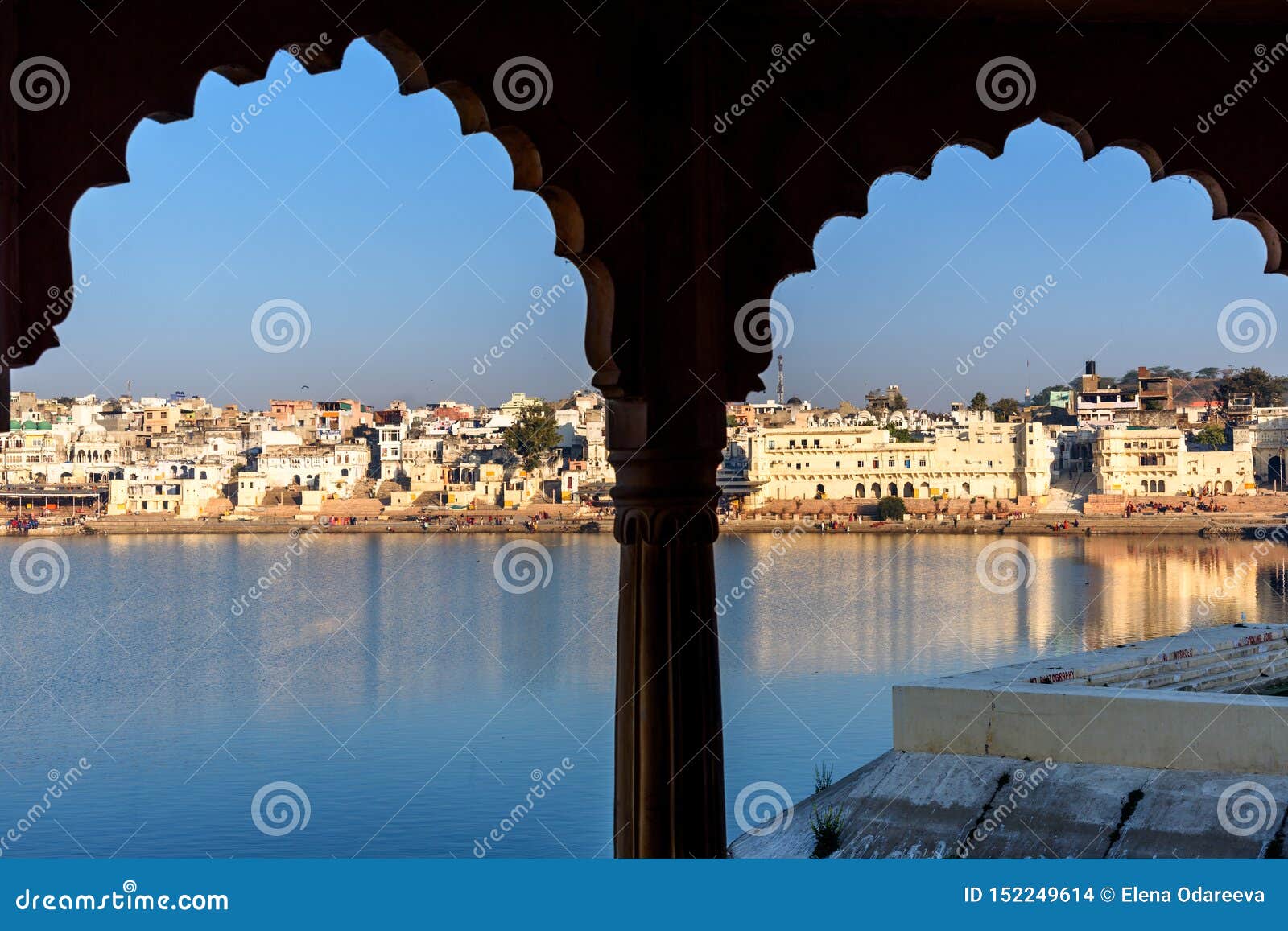 Ghats at Pushkar Lake in Rajasthan. India Stock Photo - Image of city ...
